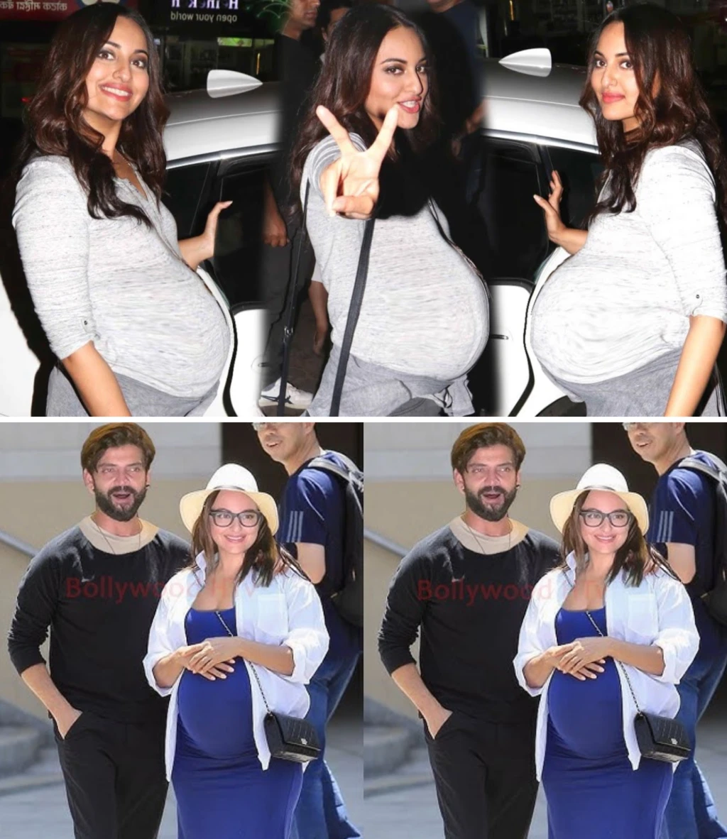 Sonakshi Sinha FLAUNTS Her Big Baby Bump on EID Party with Zaheer Iqbal ...