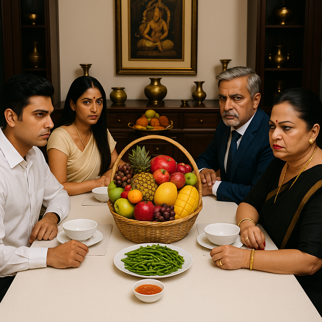 The poor girl only brought a basket of fruit to her boyfriend's house ...